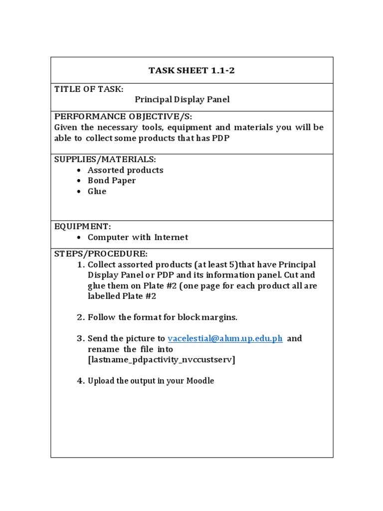 Basic Task Sheet 1.1-2 PDP | PDF