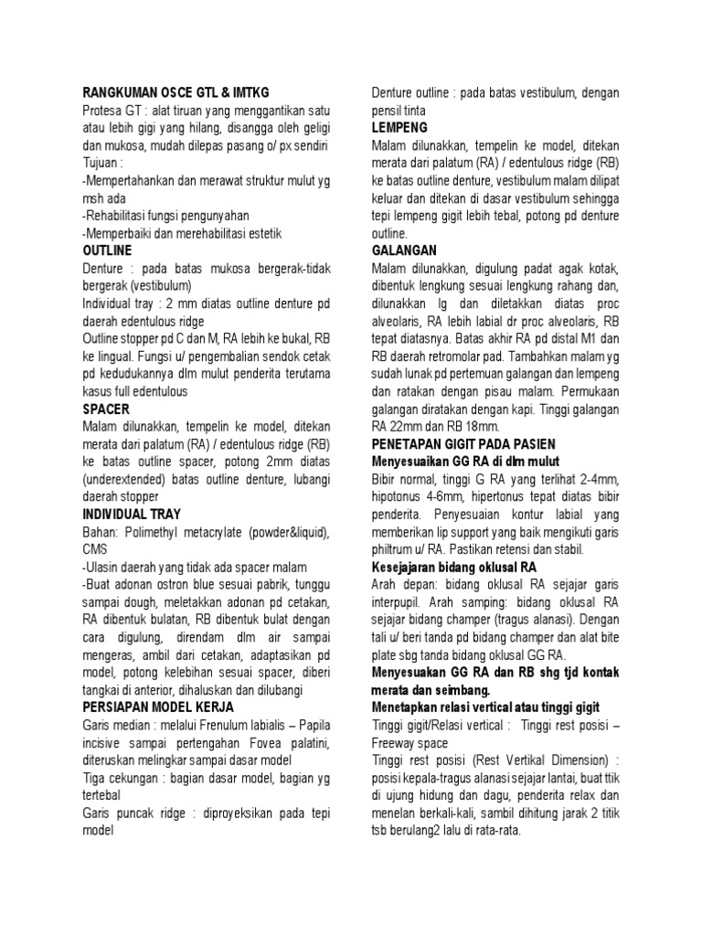 Rangkuman Osce GTL PDF | PDF