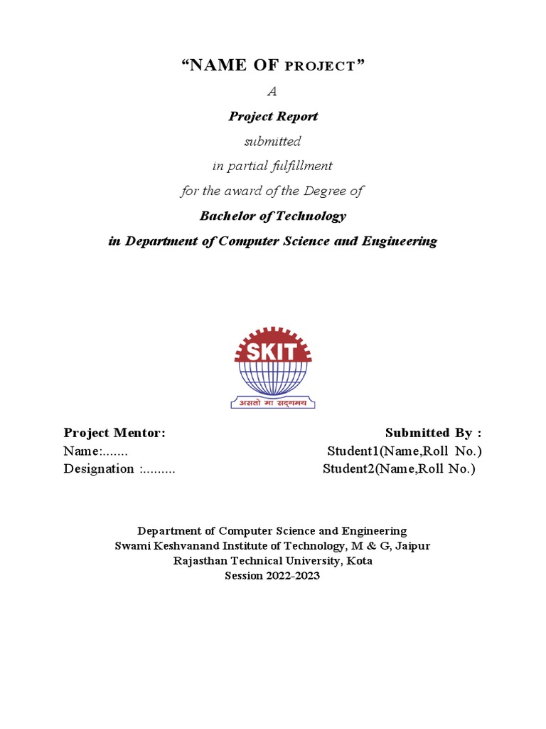 Major Project Format New | Download Free Pdf | System | User Interface