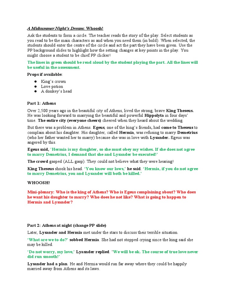 A Midsummer Night’s Dream: Whoosh | PDF | A Midsummer Night's Dream