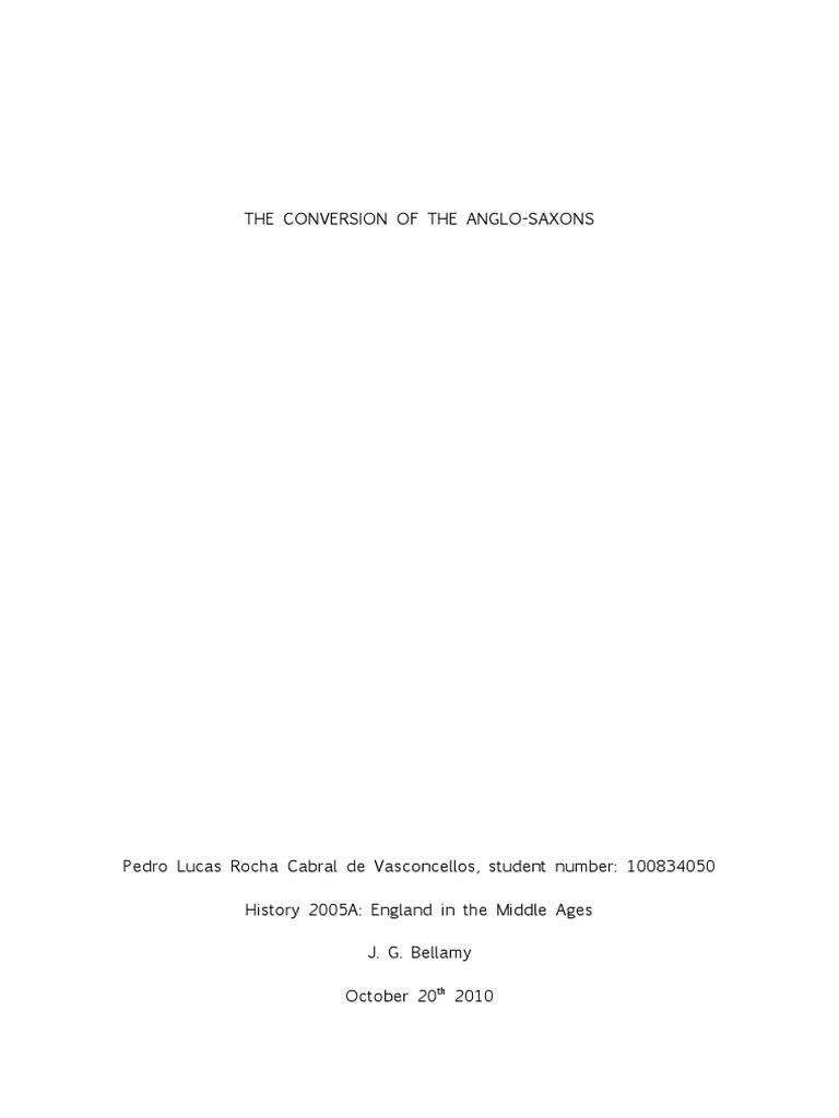 THE CONVERSION OF THE ANGLOSaxon | PDF | Bede | Medieval England
