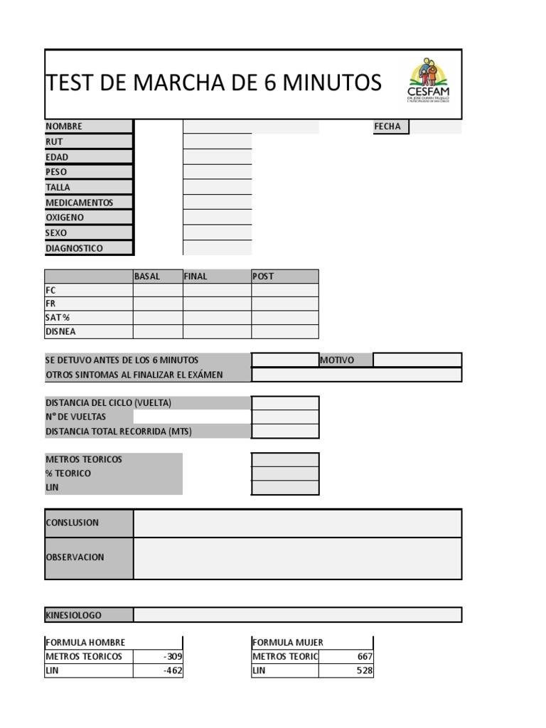 Informe Test de Marcha 6 Minutos | PDF