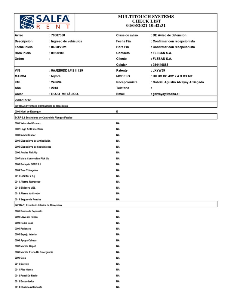 Aviso_Mantencion_SALFA (12) (1) | PDF | Transporte privado | Tecnología ...