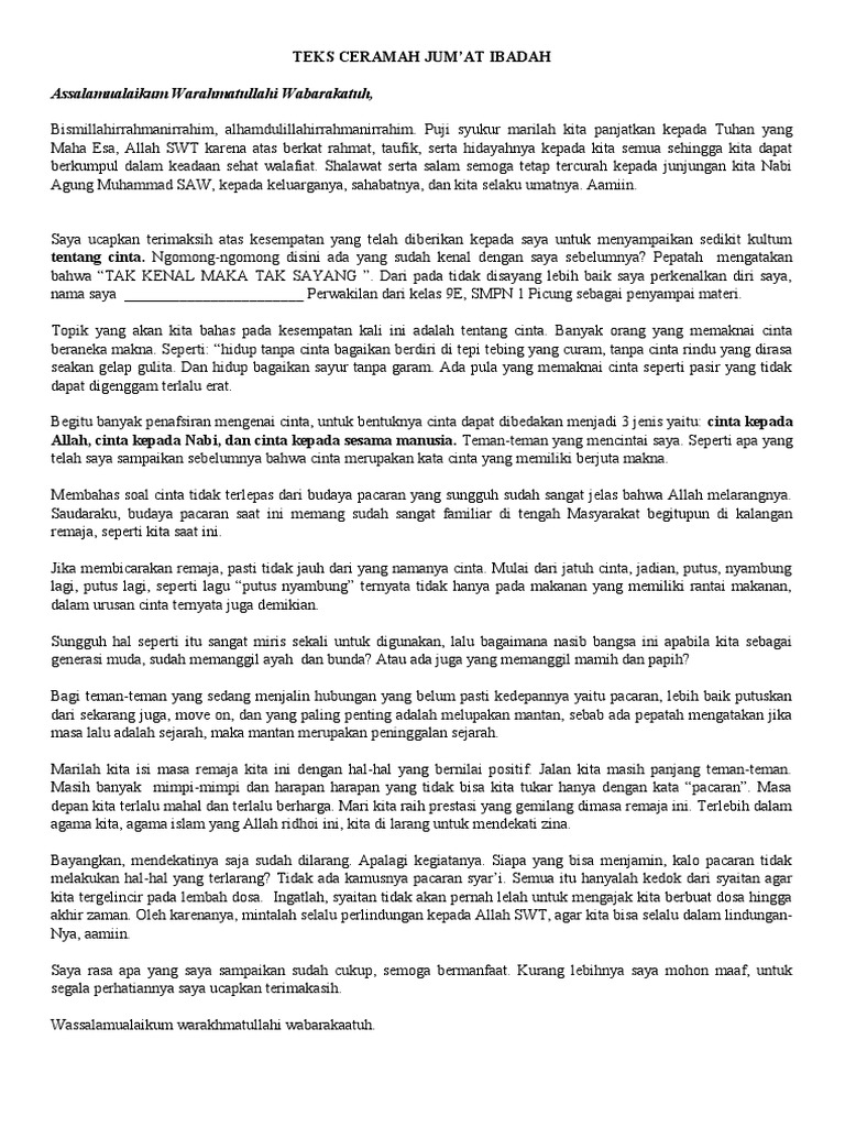 Teks Ceramah 1 | PDF