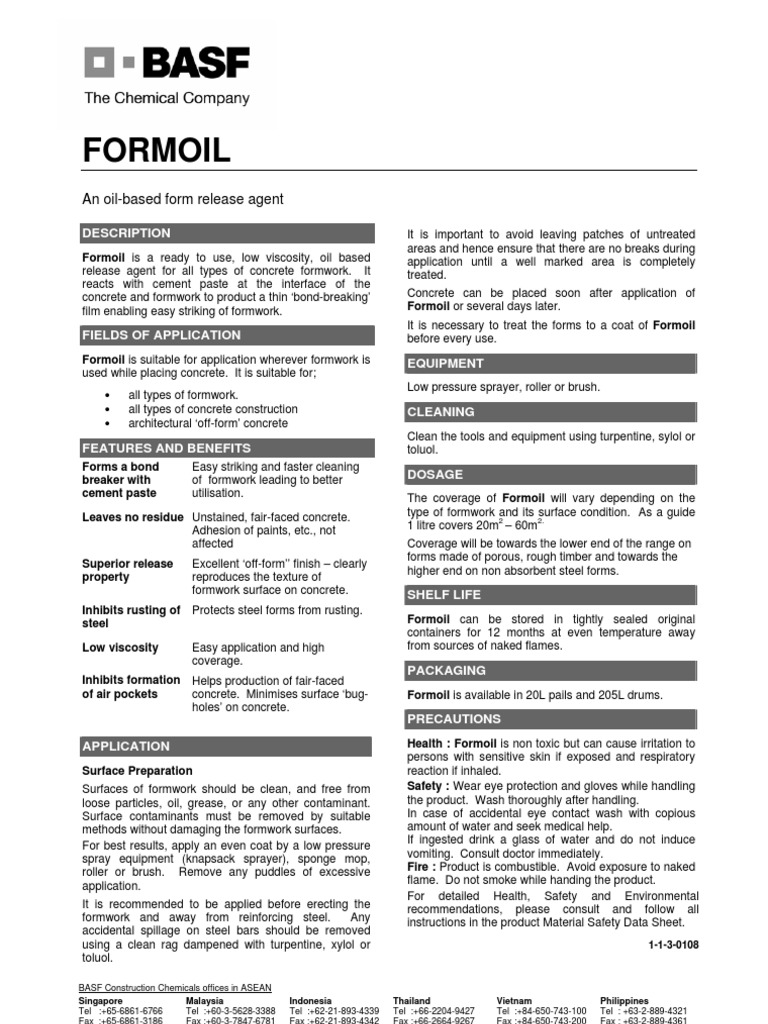 Formoil PDS | PDF | Concrete | Rust