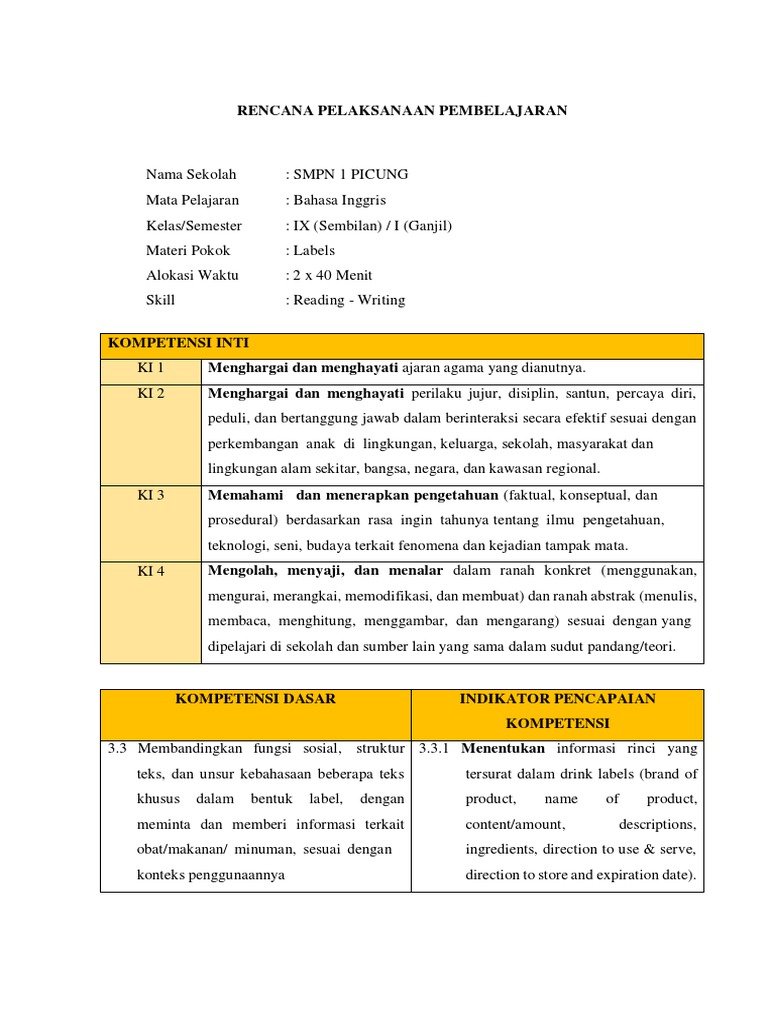 RPP - Labels Text | PDF