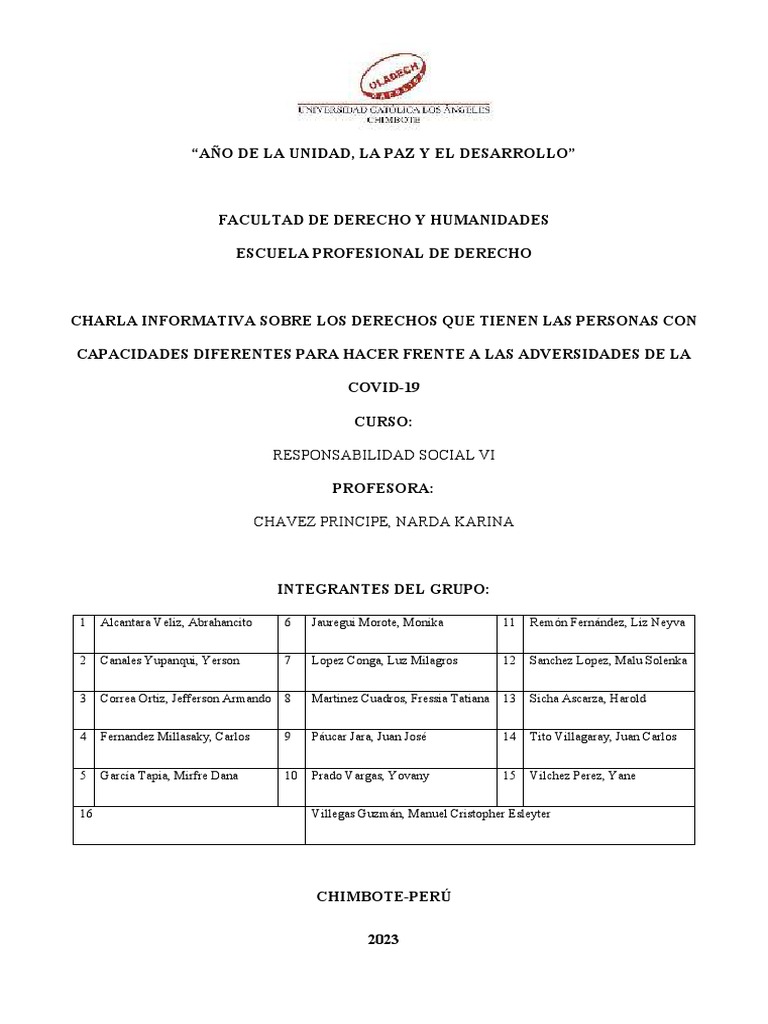 Evidencias de La Charla | PDF