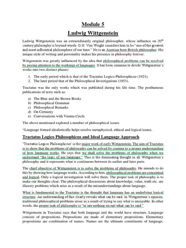 Wittgenstein Pdf Ludwig Wittgenstein Proposition