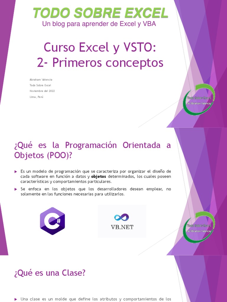 Curso VSTO 2 Primeros Conceptos - Todo Sobre Excel | PDF | Objeto (informática) | Microsoft Excel