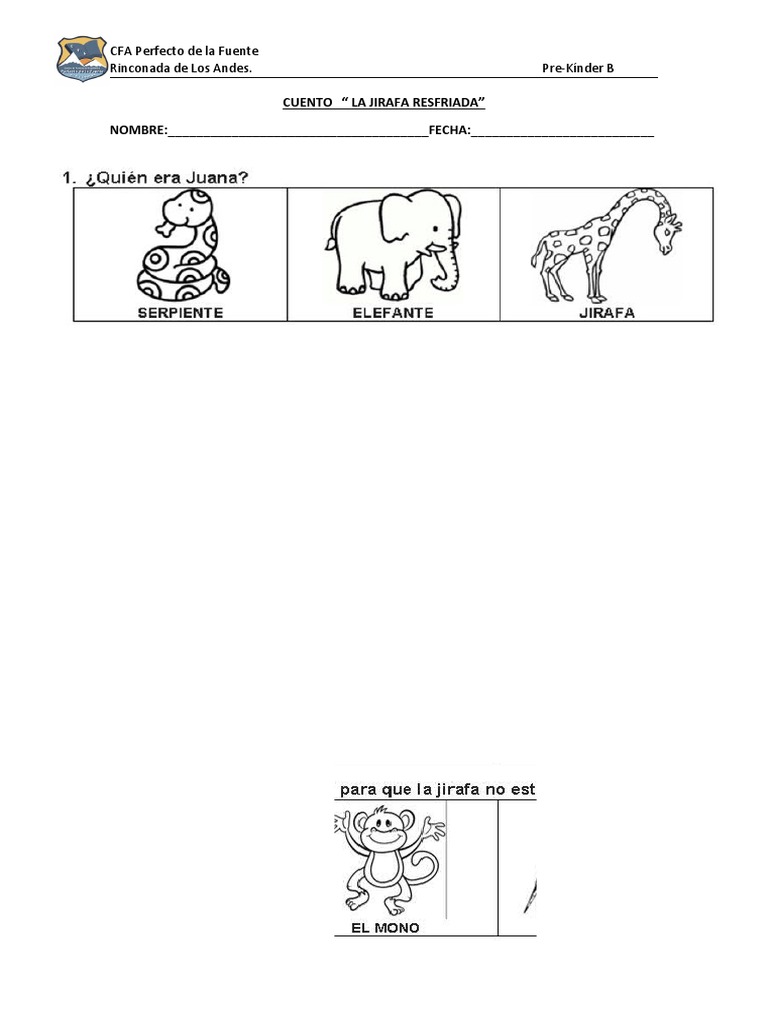 Cuento La Jirafa Resfriada Pdf
