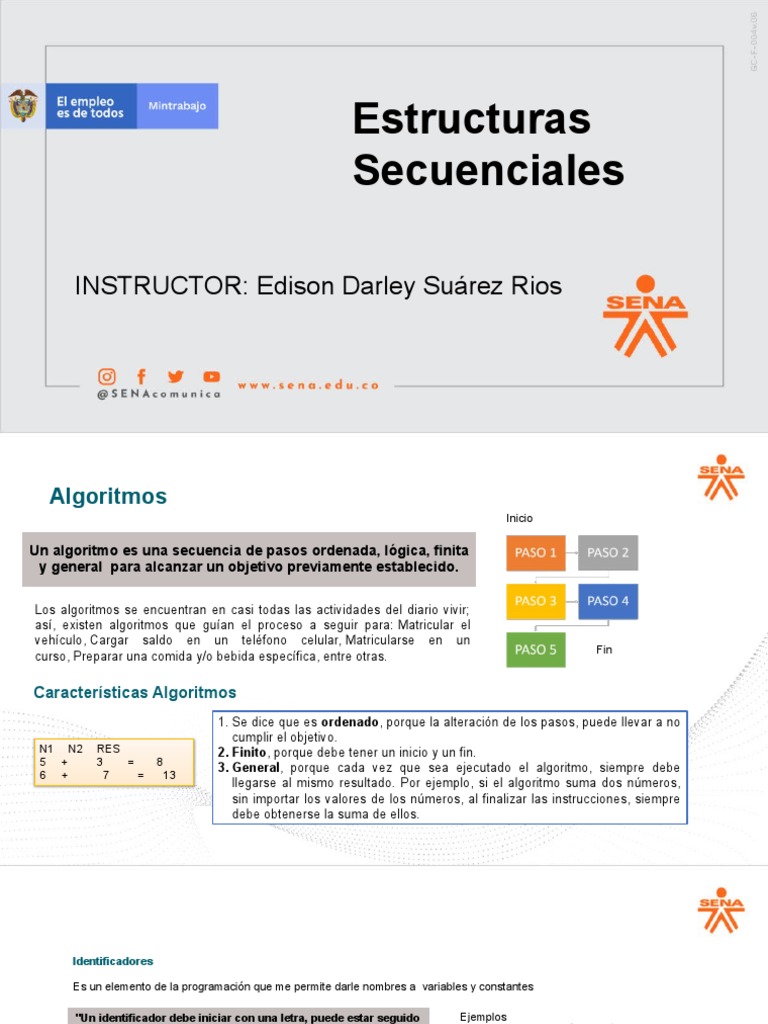 Estructuras Secuenciales | PDF | Algoritmos | Lenguaje de programación