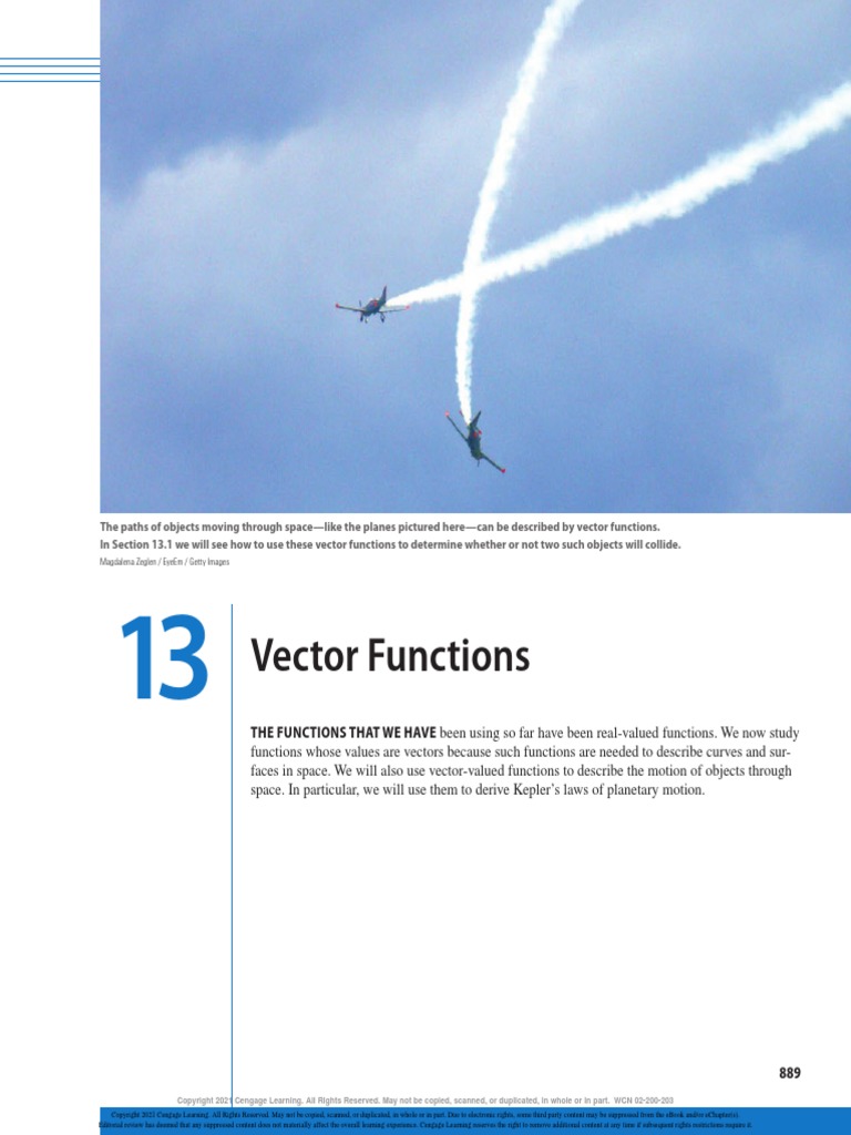 Chapter 13 Vector Functions Pdf Function Mathematics Equations