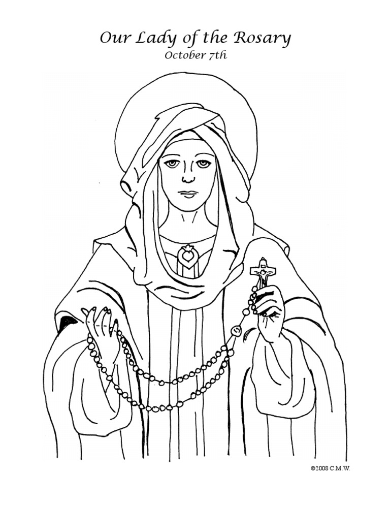 Our Lady of the Rosary Coloring Pages | PDF
