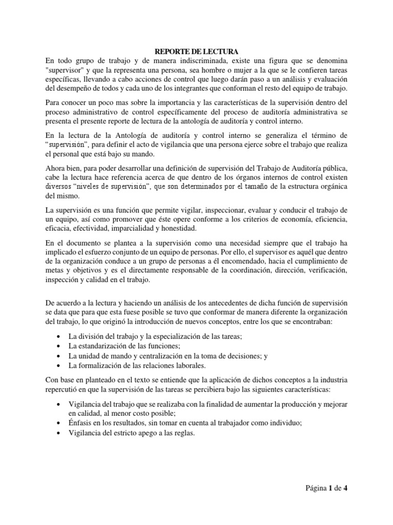 Analisi de Lectura Auditoria Administrativa | PDF | Auditoría | Contralor