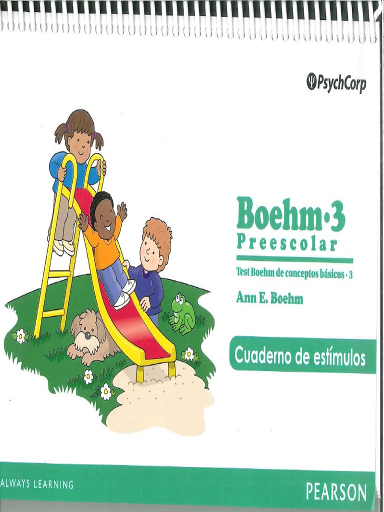 BOEHM-3 PREESCOLAR Cuaderno de Estímulos PDF | PDF