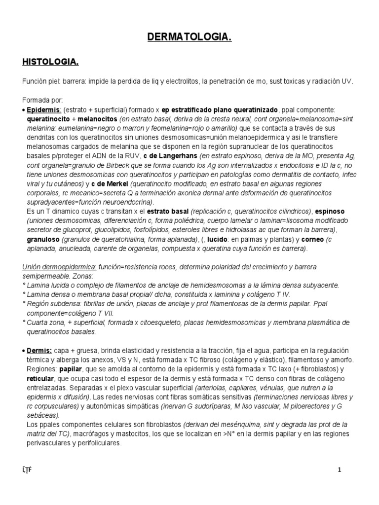 DERMATOLOGIA-resumen Driban | PDF | Psoriasis | Enfermedades y trastornos