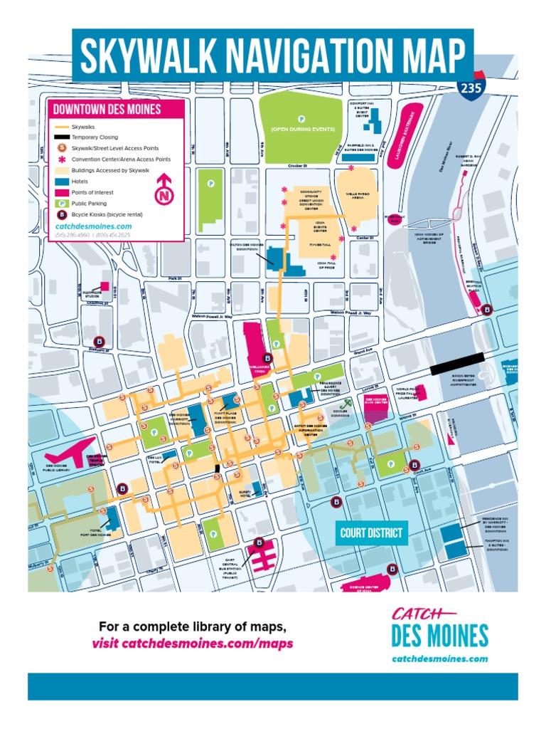 Downtown Des Moines Skywalk Map | PDF | Des Moines | Buildings And ...