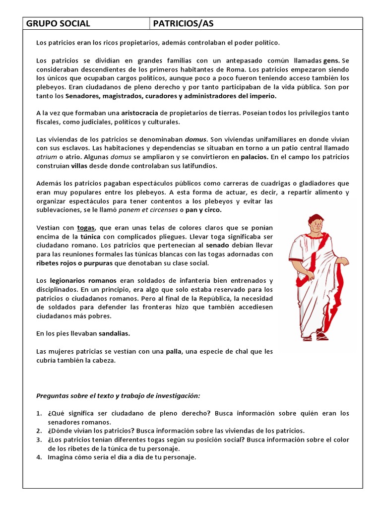 Grupos Sociales en La Antigua Roma. 1º ESO Información | PDF | Mundo ...