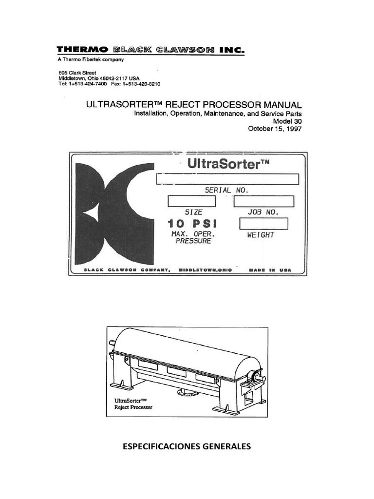 Ultra Sorter M30 | PDF | Rodamiento (Mecánico) | Ingeniería mecánica