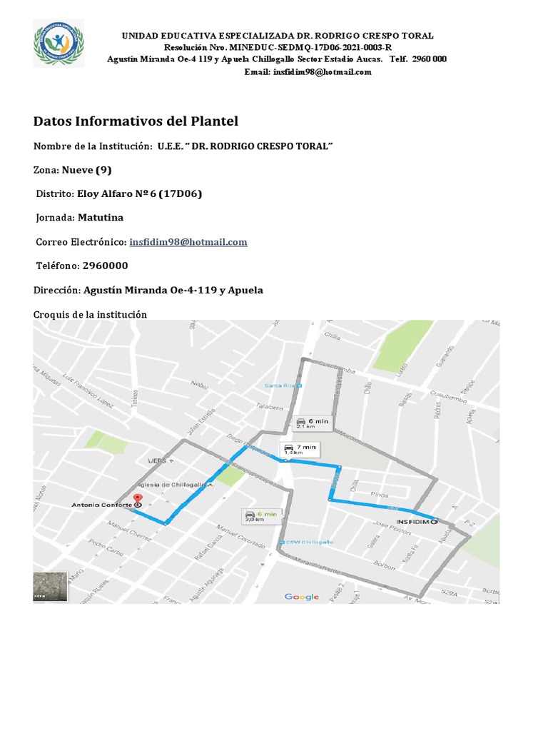 1.datos Informativos Del Plantel | PDF