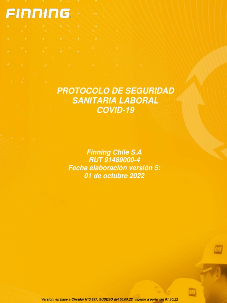 Protocolo COVID-19 Finning Chile 2022 | PDF | Seguridad y salud ...
