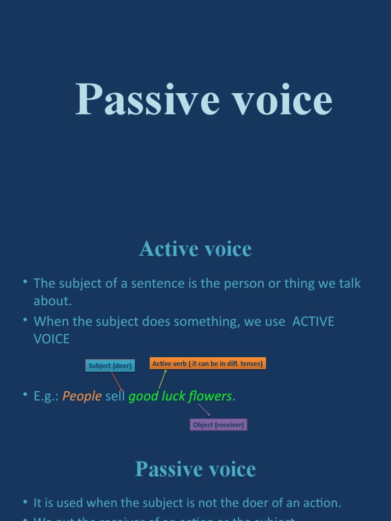 Passive vs. Active Voice Guide | PDF | Verb | Subject (Grammar)