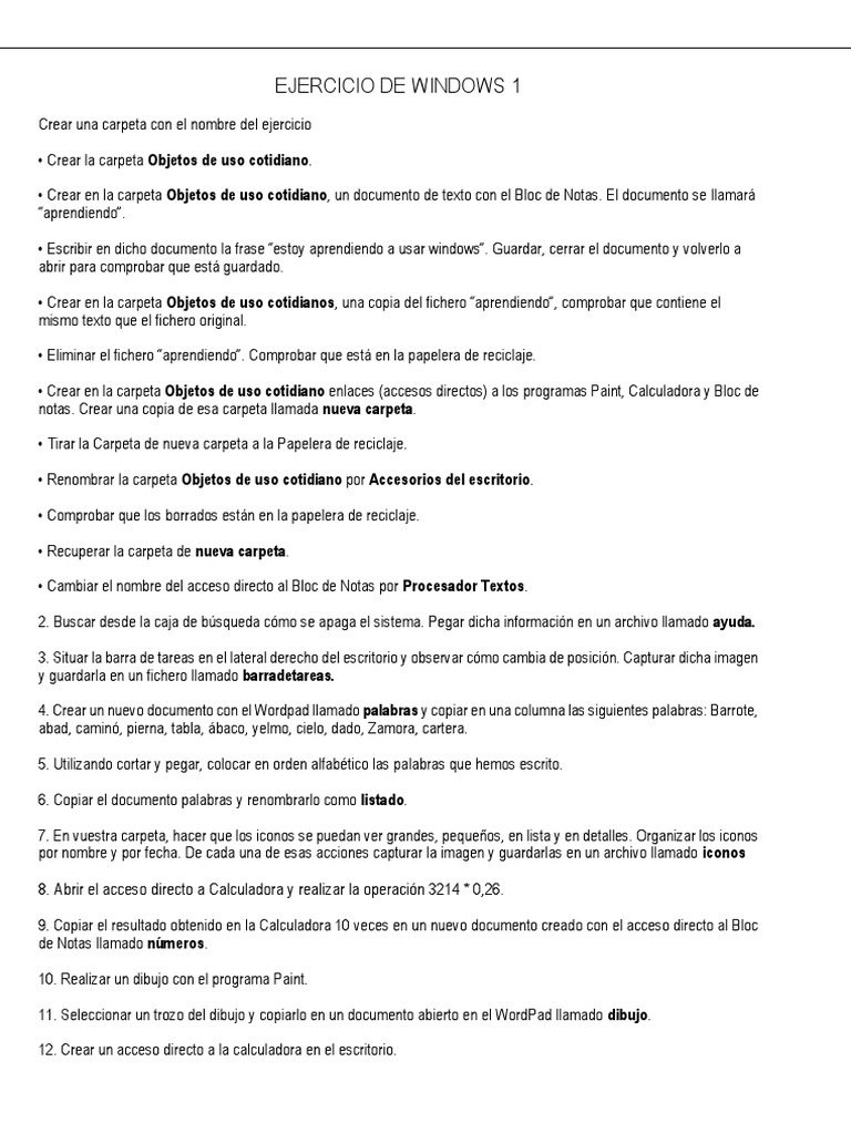 5-Ejercicio Windows 1 | PDF | Archivo de computadora | Software utilitario