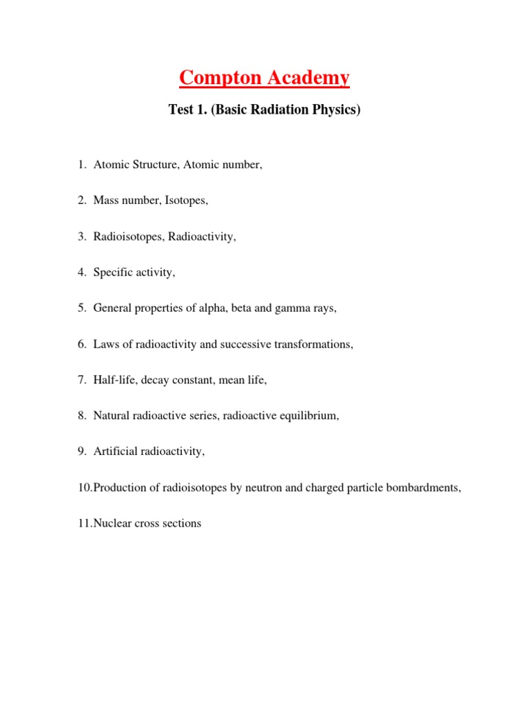 1 MARCH 2023 Basic Radiation Physics PDF | PDF