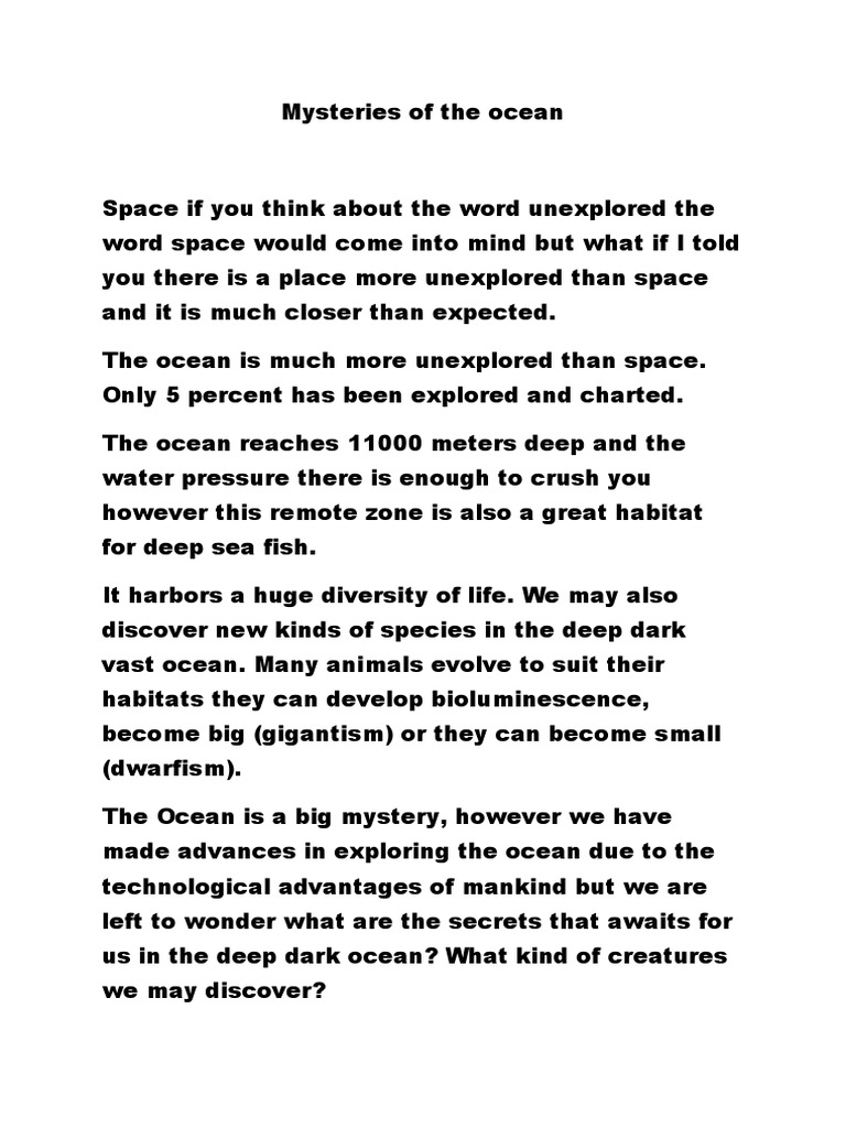 Mysteries of The Ocean | PDF | Science & Mathematics