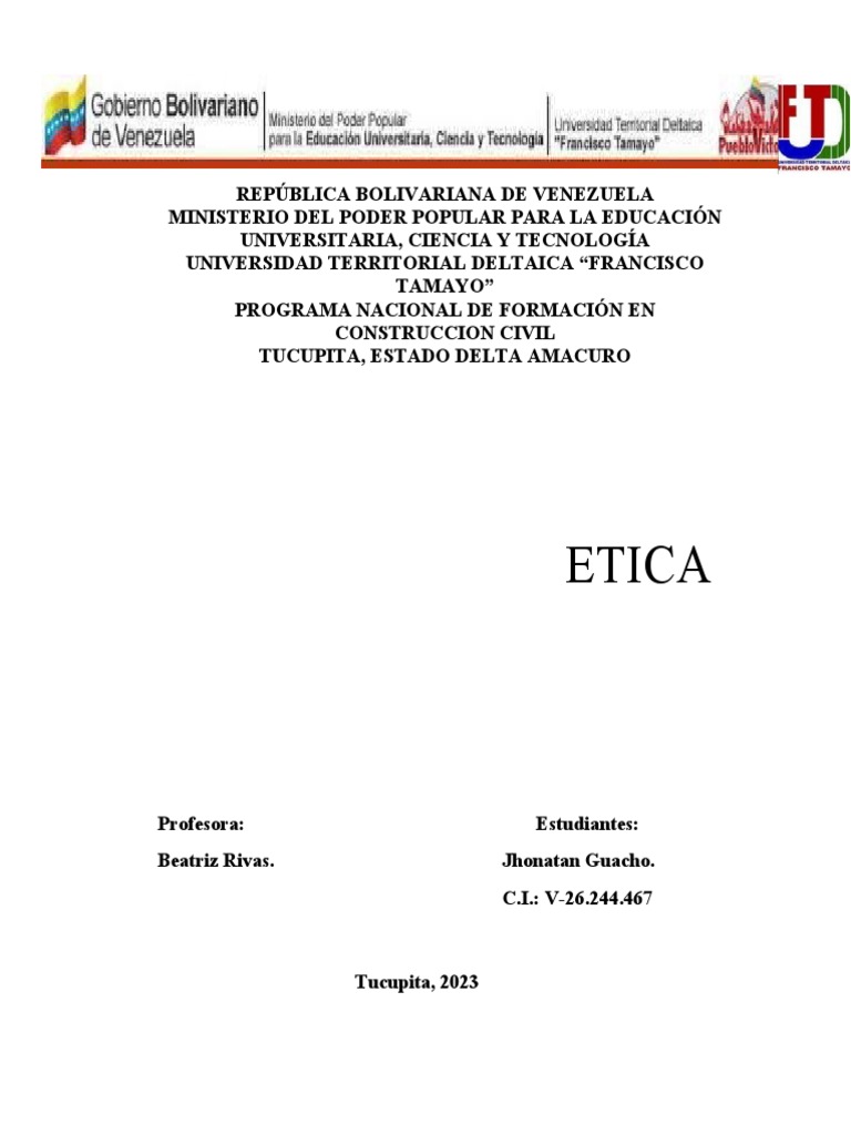 Etica 2023 T-1 | PDF | Moralidad | Dominio eminente