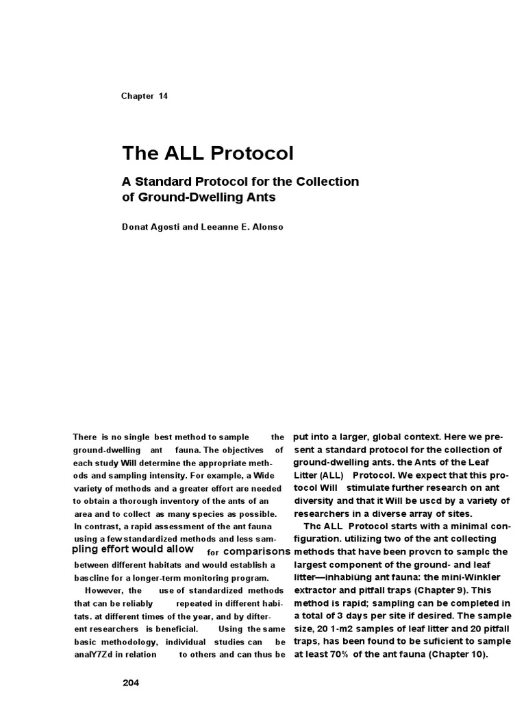 The All Protocol | PDF | Sampling (Statistics)