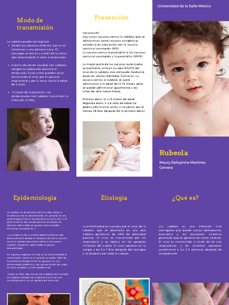 Tríptico Rubeola | PDF | Vacunas | Especialidades Medicas