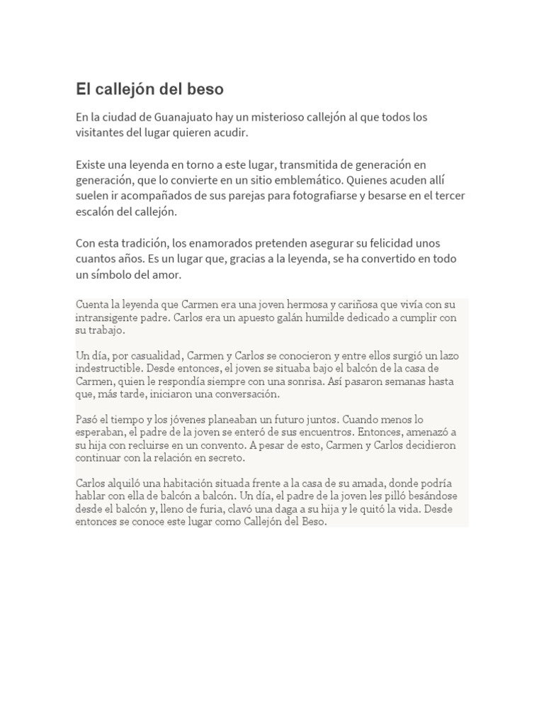 El Callejón Del Beso | PDF