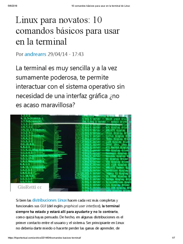 10 Comandos Básicos para Usar en La Terminal de Linux | PDF | Archivo ... 10 Comandos Básicos para Usar en La Terminal de Linux | PDF | Archivo ...