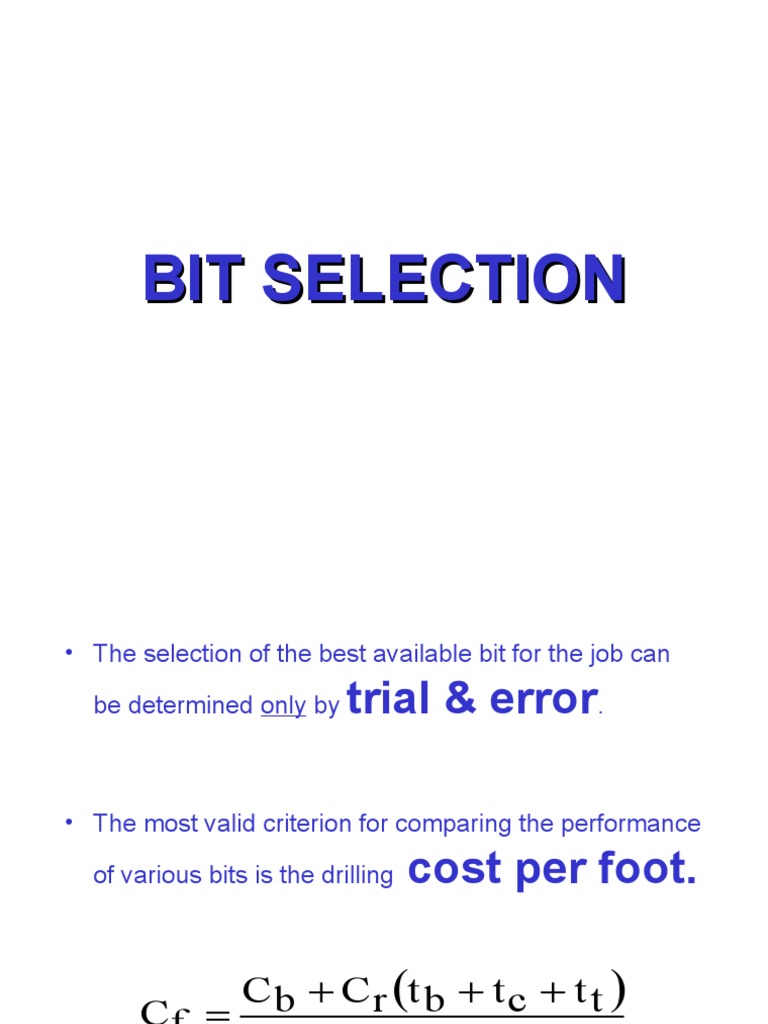 13-Bit Selection & Operating Conditions | PDF | Bearing (Mechanical) | Drilling