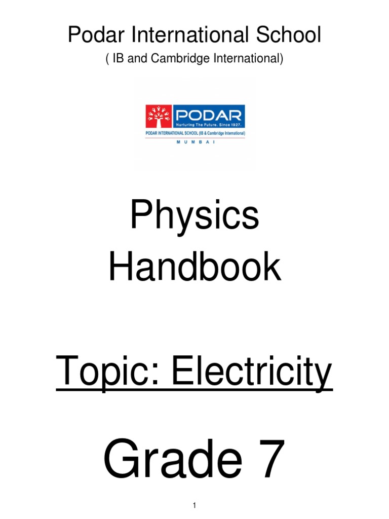 Grade 7 Physics Electricity Workbook | PDF | Series And Parallel ...