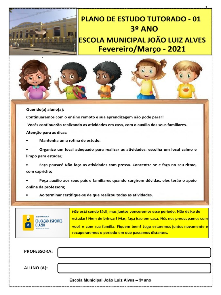 APOSTILA 01 - 3º ANO - E M J L A - 2021 AREADO | PDF | Comunicação