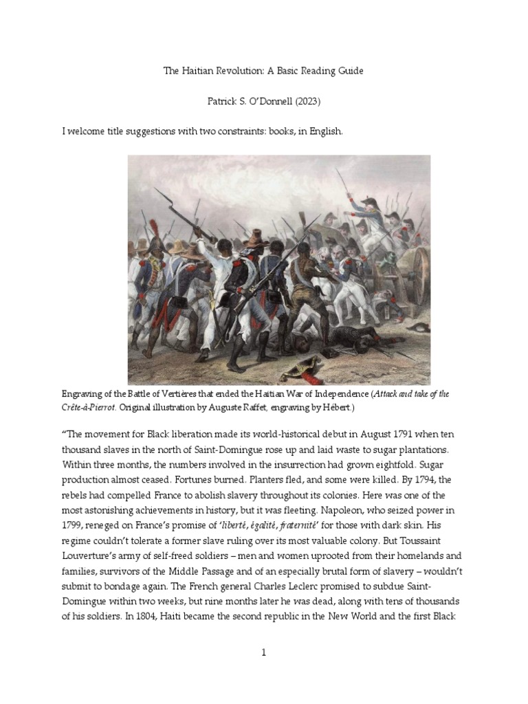 Haitian Revolution Reading Guide | PDF