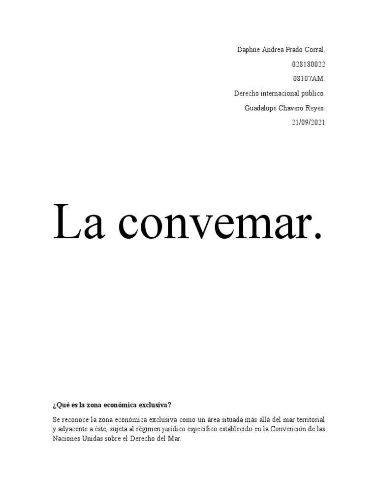 La CONVEMAR y su Impacto Jurídico | PDF | Convención de las Naciones ...