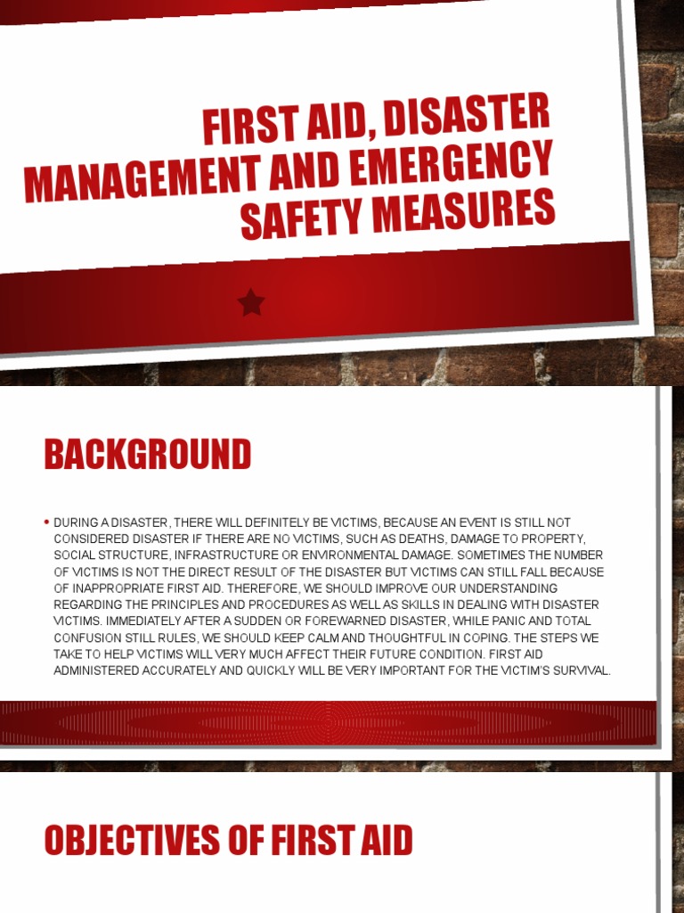 First Aid, Disaster Management and Emergency Safety | PDF | First Aid ...