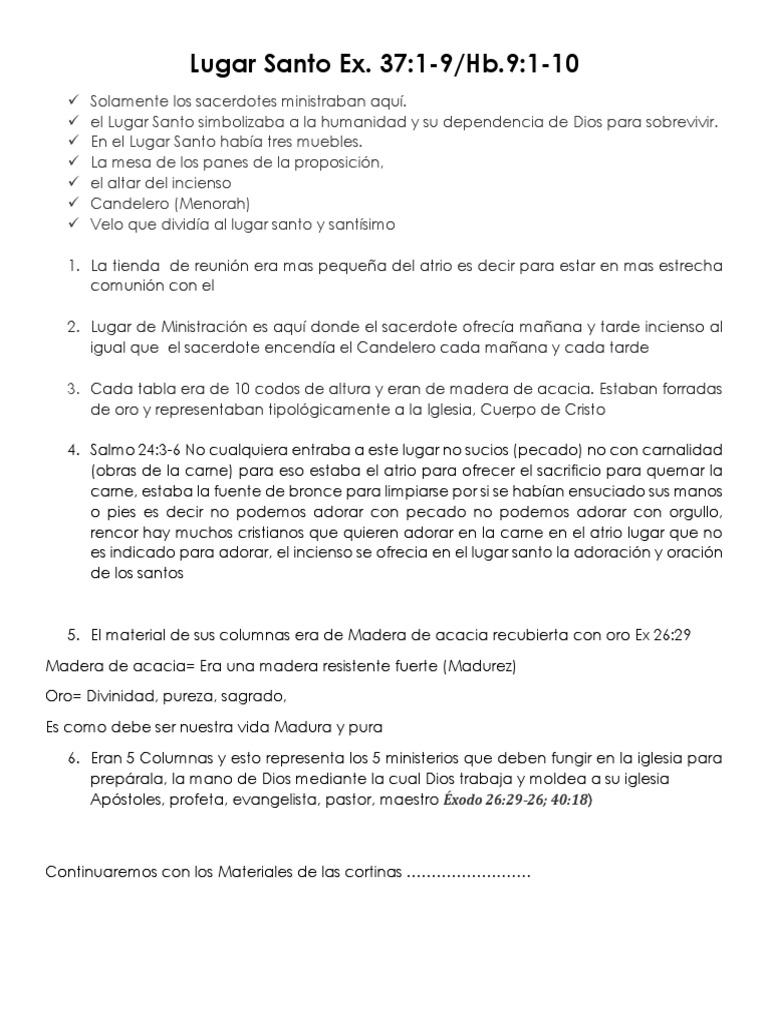 Clase 5 Lugar Santo 1 | PDF