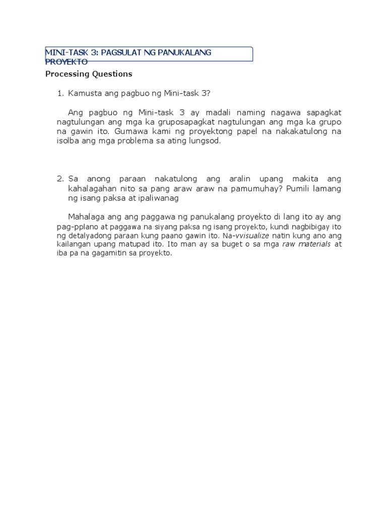 MT3 Processing Questions | PDF