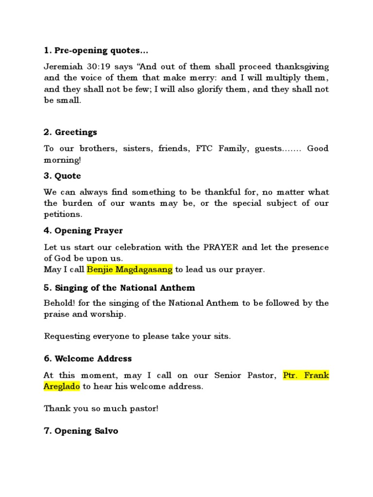 Thanksgiving Script | PDF