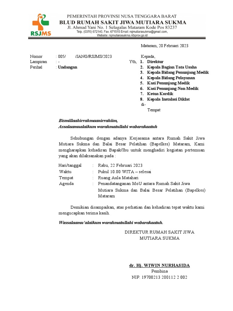 Undangan TTD MoU | PDF