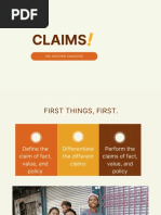 Types of Claims | PDF | Learning | Lesson Plan