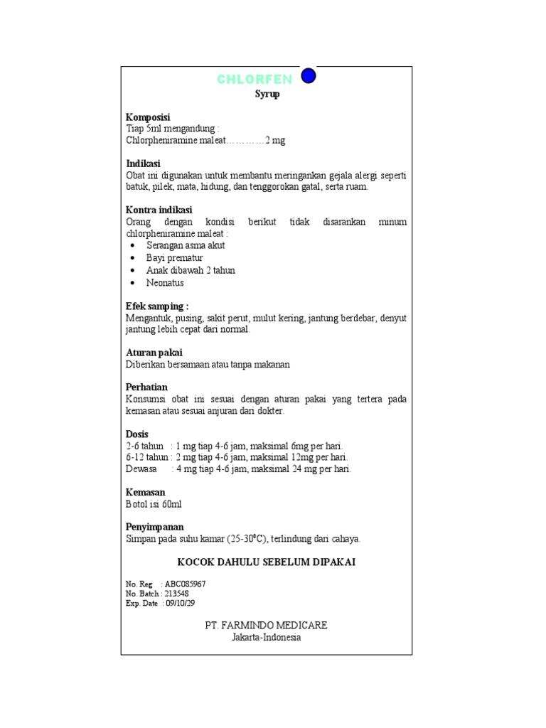 Brosur Syrup, Elixir - 080745 | PDF