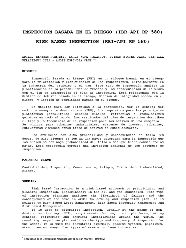 API 580, Apuntes | PDF | Corrosión | Toma de decisiones