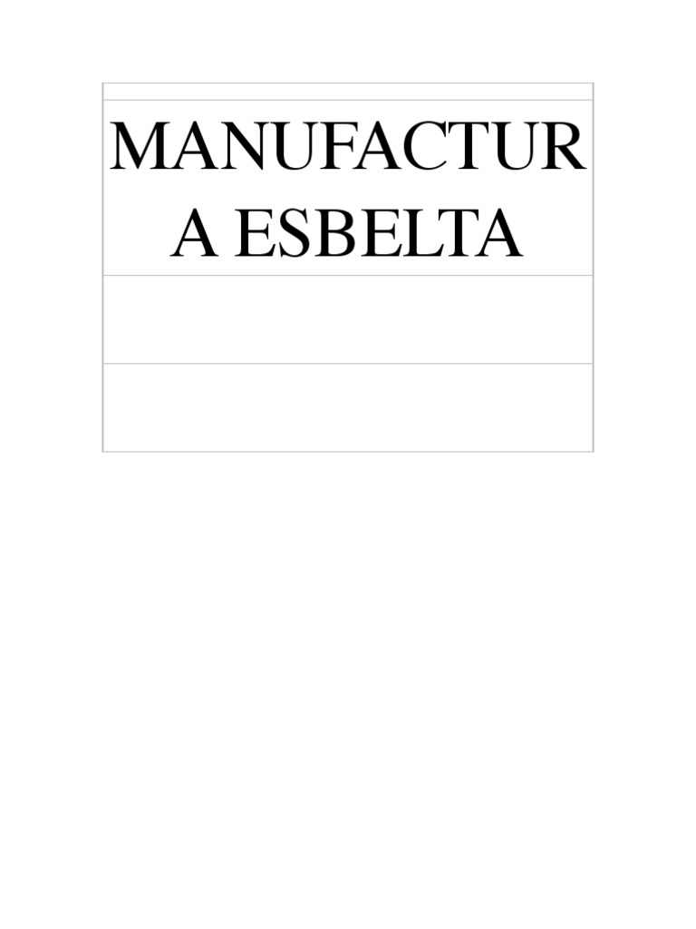 Manufactura Esbelta | PDF | Lean Manufacturing | Automatización