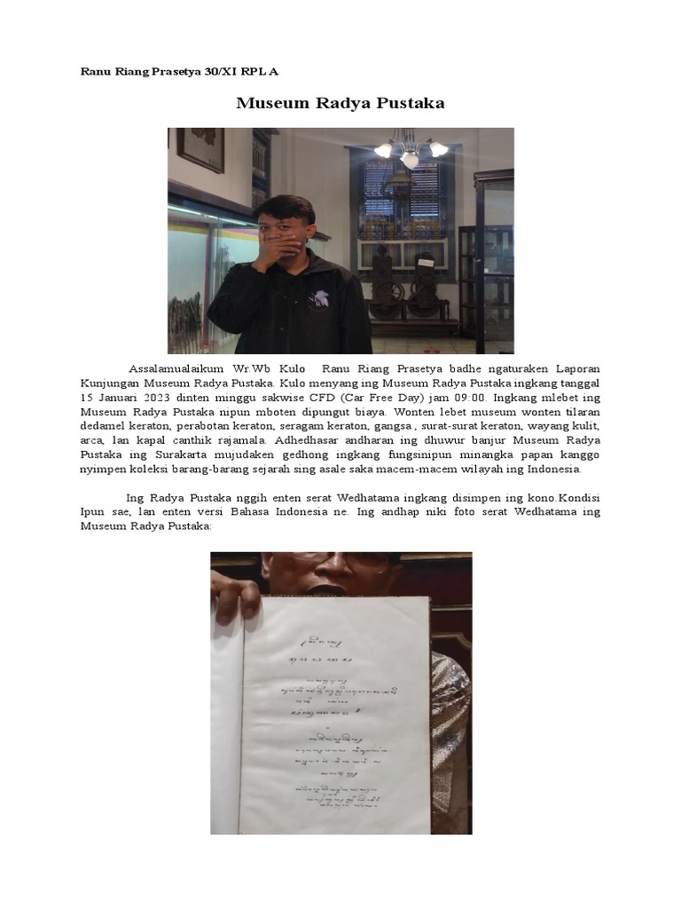 Museum Radya Pustaka Ranu | PDF