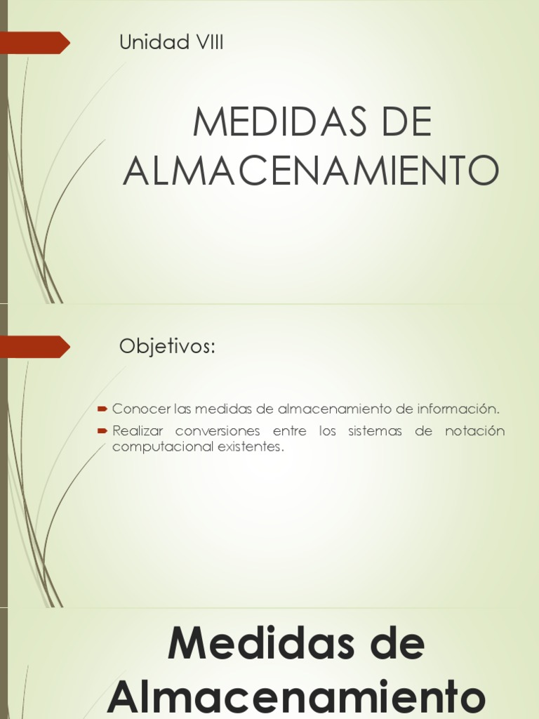 Medidas de Almacenamiento PDF | PDF | Poco | Almacenamiento de datos de ...